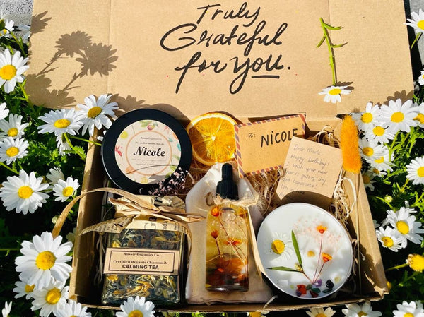 PERSONALISED THANK YOU GIFT BOX- DAISY GIFT BOX - Aussie Organics Box